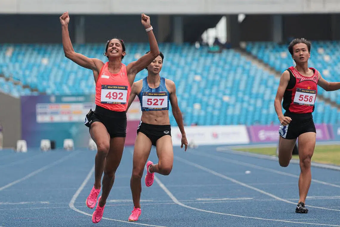 Sukan SEA 2023: Shanti Pereira menang emas pertama 100m; wanita S'pura pertama menang acara ...