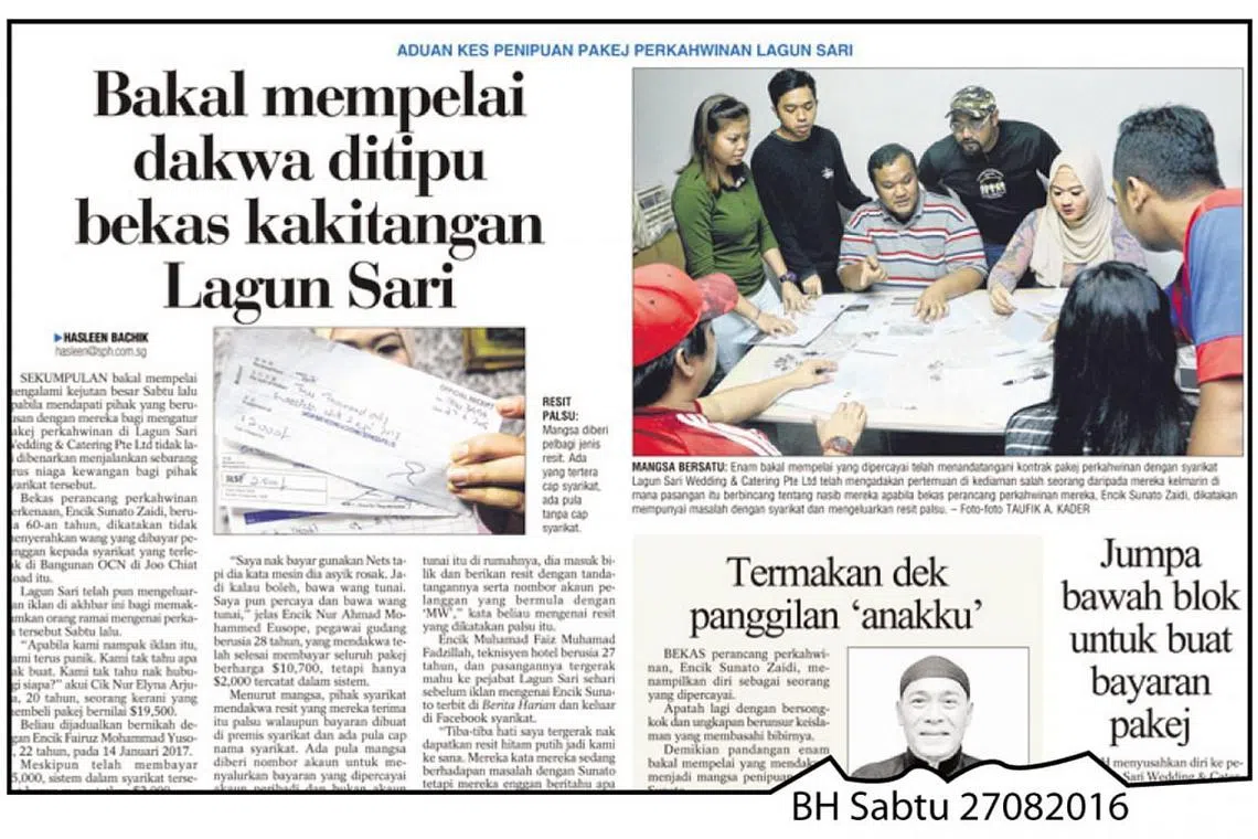 Bakal pengantin lega Lagun Sari sedia serap kerugian, Berita Singapura ...