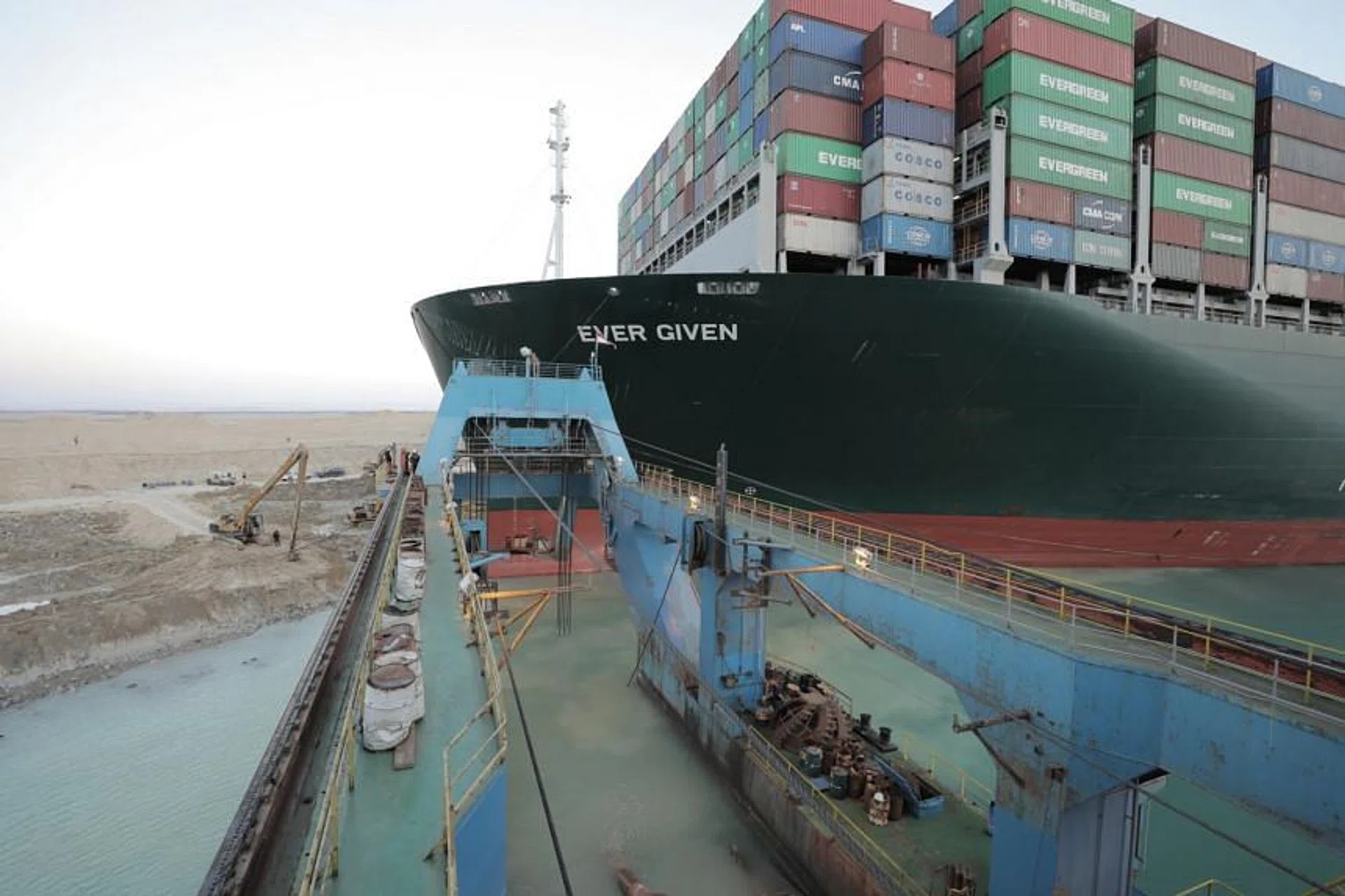 Ever Given container ship blocking Suez Canal re-floated, undergoing ...