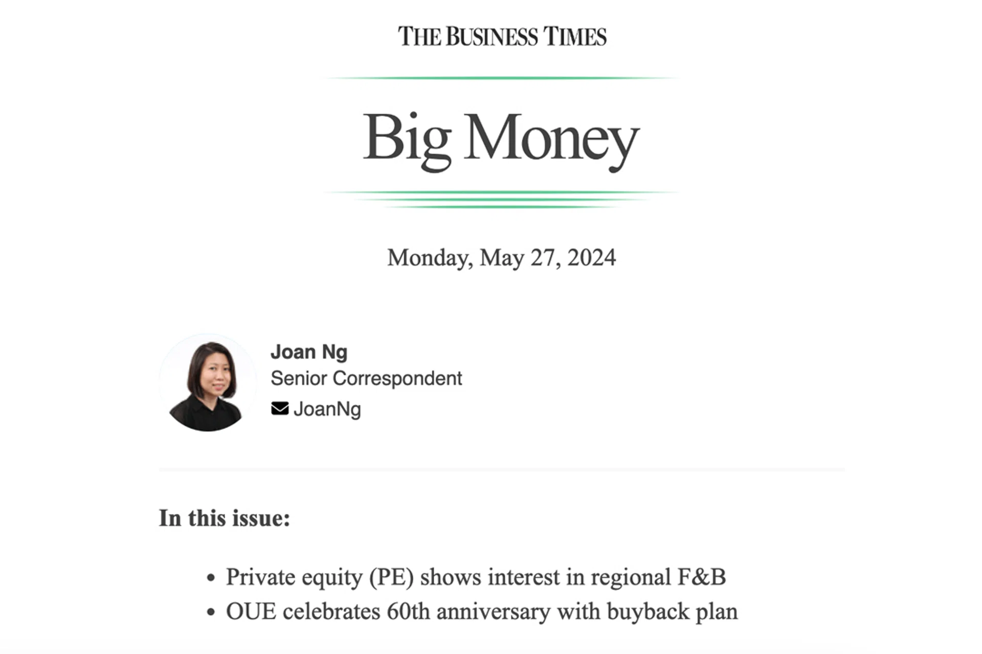 BT’s new financial markets newsletter; A surprising privatisation offer ...
