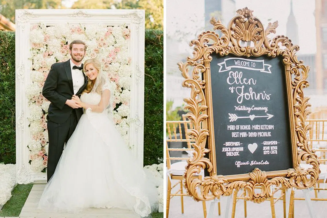 9 Glamorous Ways To Use Photo Frames At Your Wedding | FZINE Singapore
