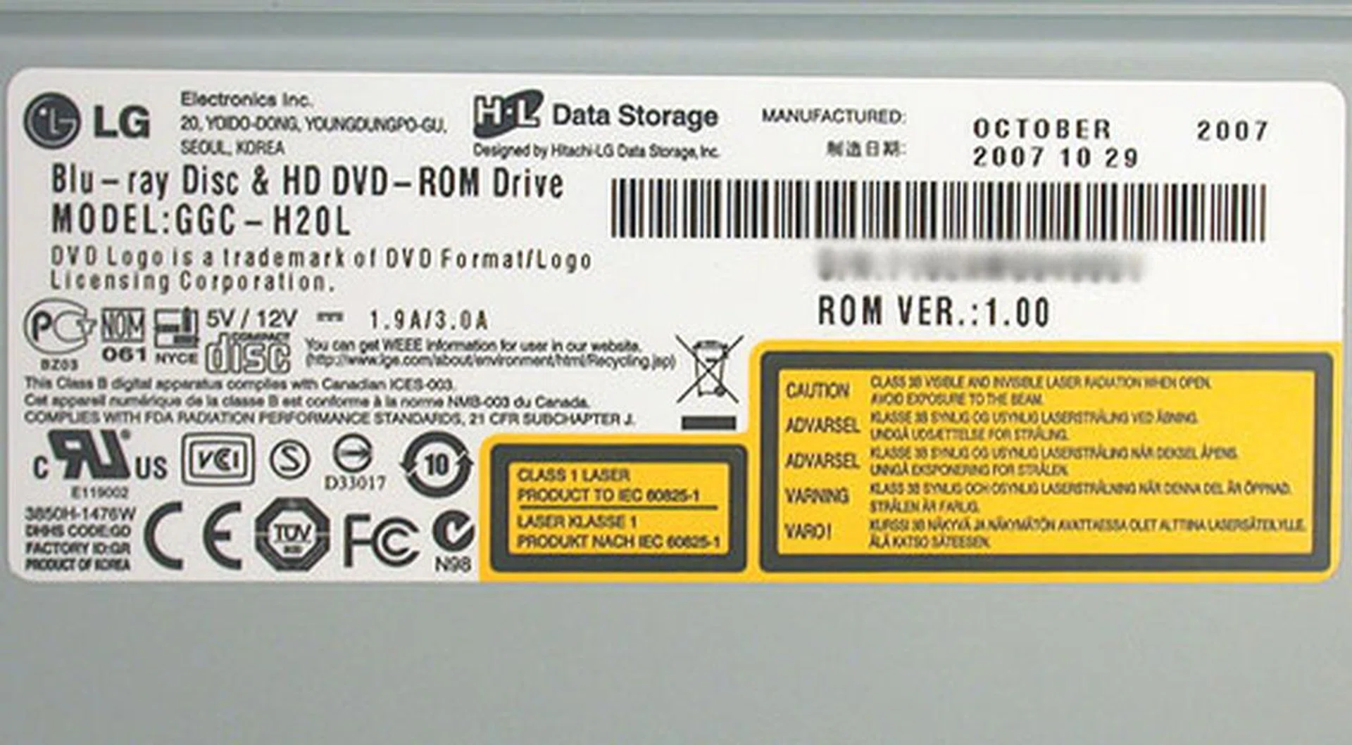 LG GGC-H20L (Blu-ray/HD DVD Combo Drive) | HardwareZone Singapore