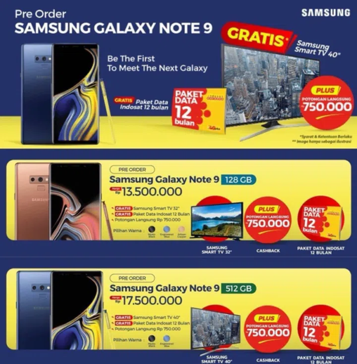 Retail prices and color options of Galaxy Note9 revealed in pre-order poster | HardwareZone ...