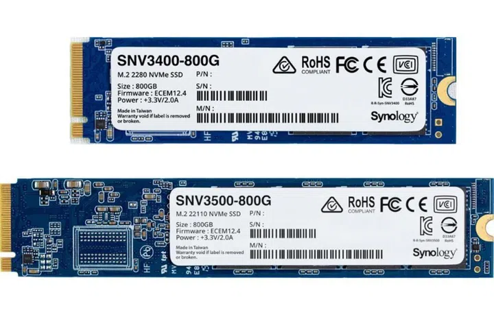 Synology now offers 800GB M.2 NVMe SSDs and 10/25GbE network cards ...