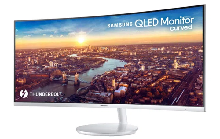 The Samsung CJ791 is a big QLED monitor that supports Thunderbolt 3 ...