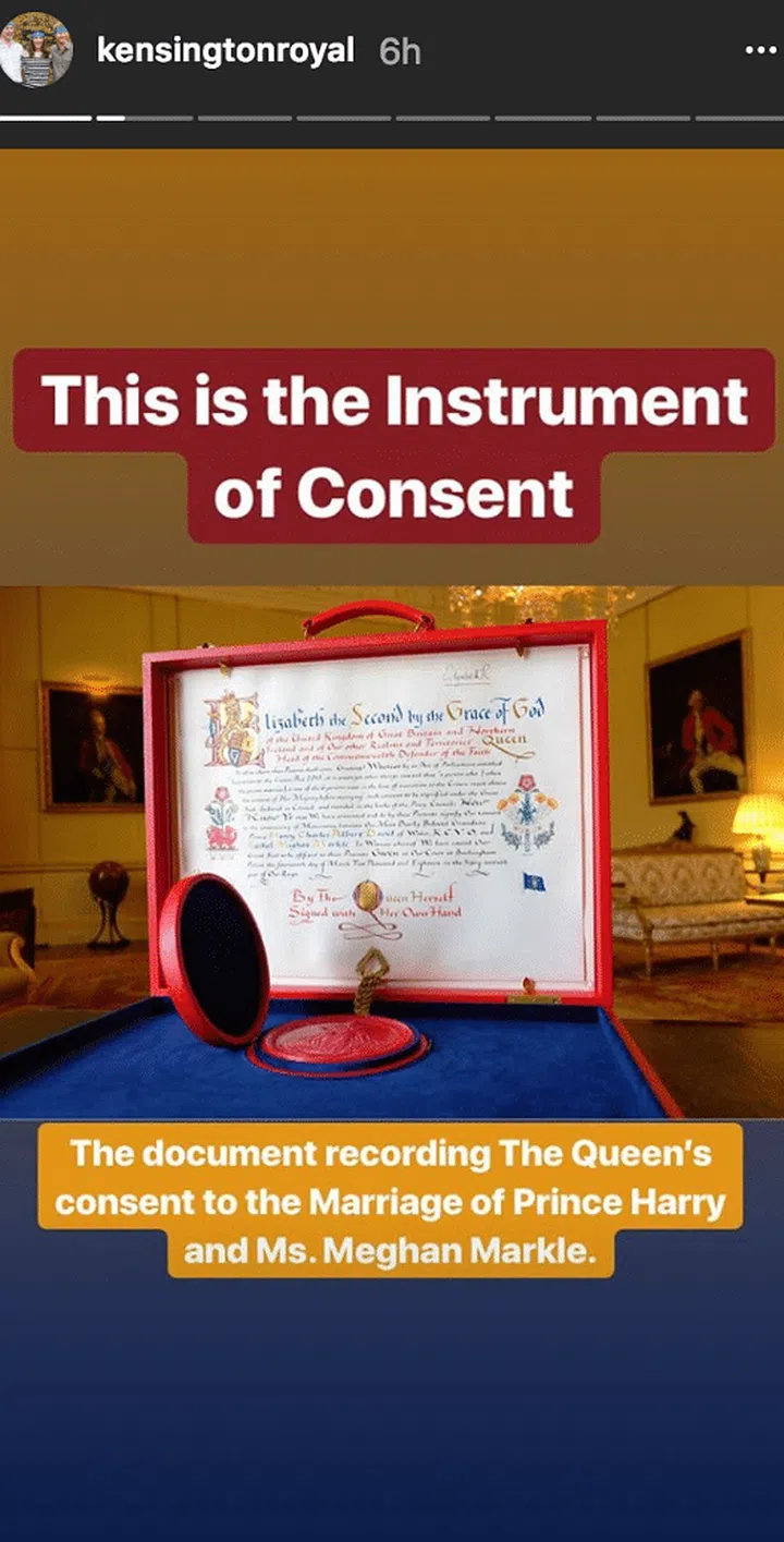The Queen Just Signed The Instrument Of Consent The Royal Wedding ...