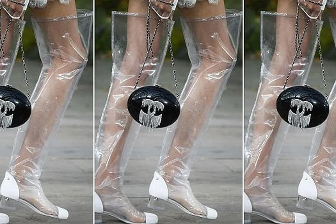 Chanel's Clear Plastic Boots Will Make You Want To Get Stuck In The ...