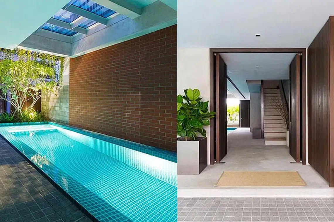 How This Inter-Terrace Home Hides A 21-Metre Swimming Pool | Her World ...