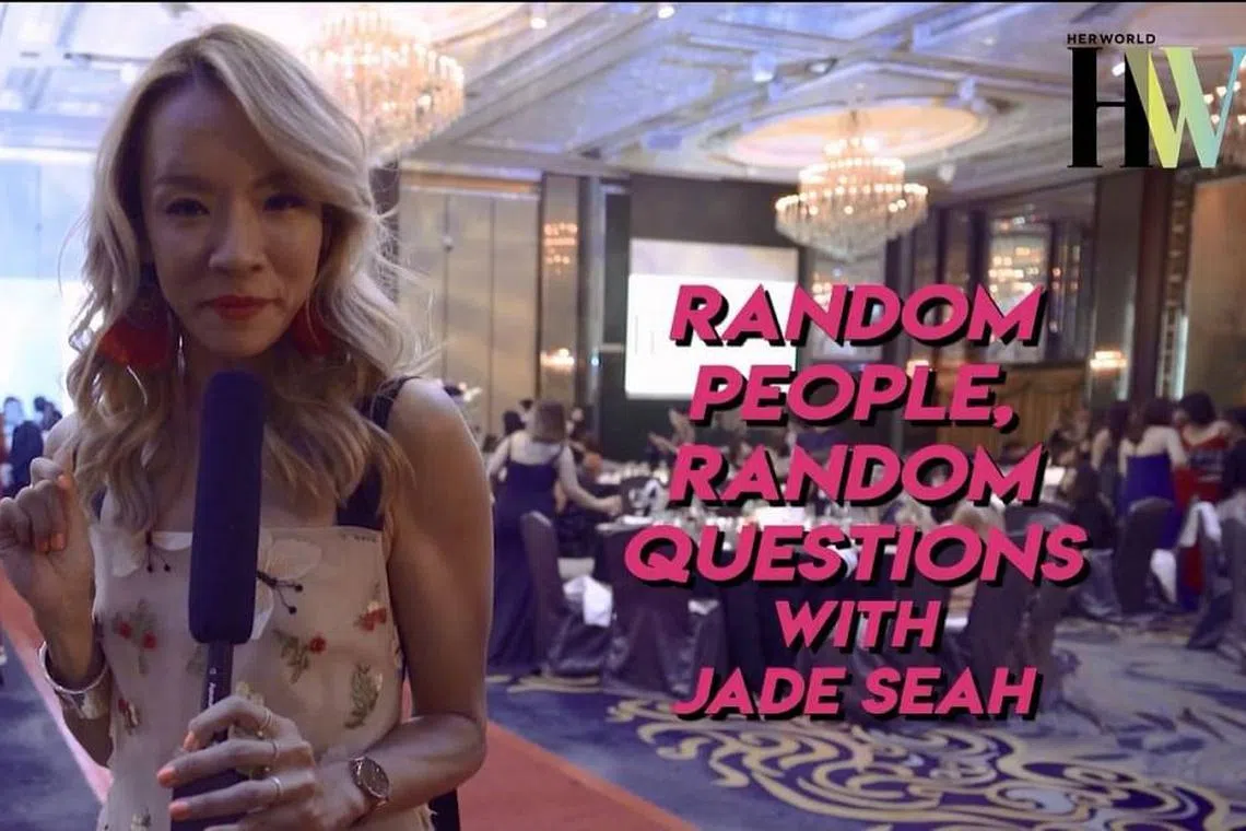 Jade Seah asks the guests of the 2019 Woman of the Year Awards random ...