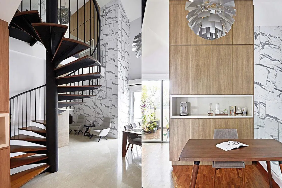 House Tour: A minimalist 4-bedroom penthouse in Sembawang with soaring marble-look walls - Home ...