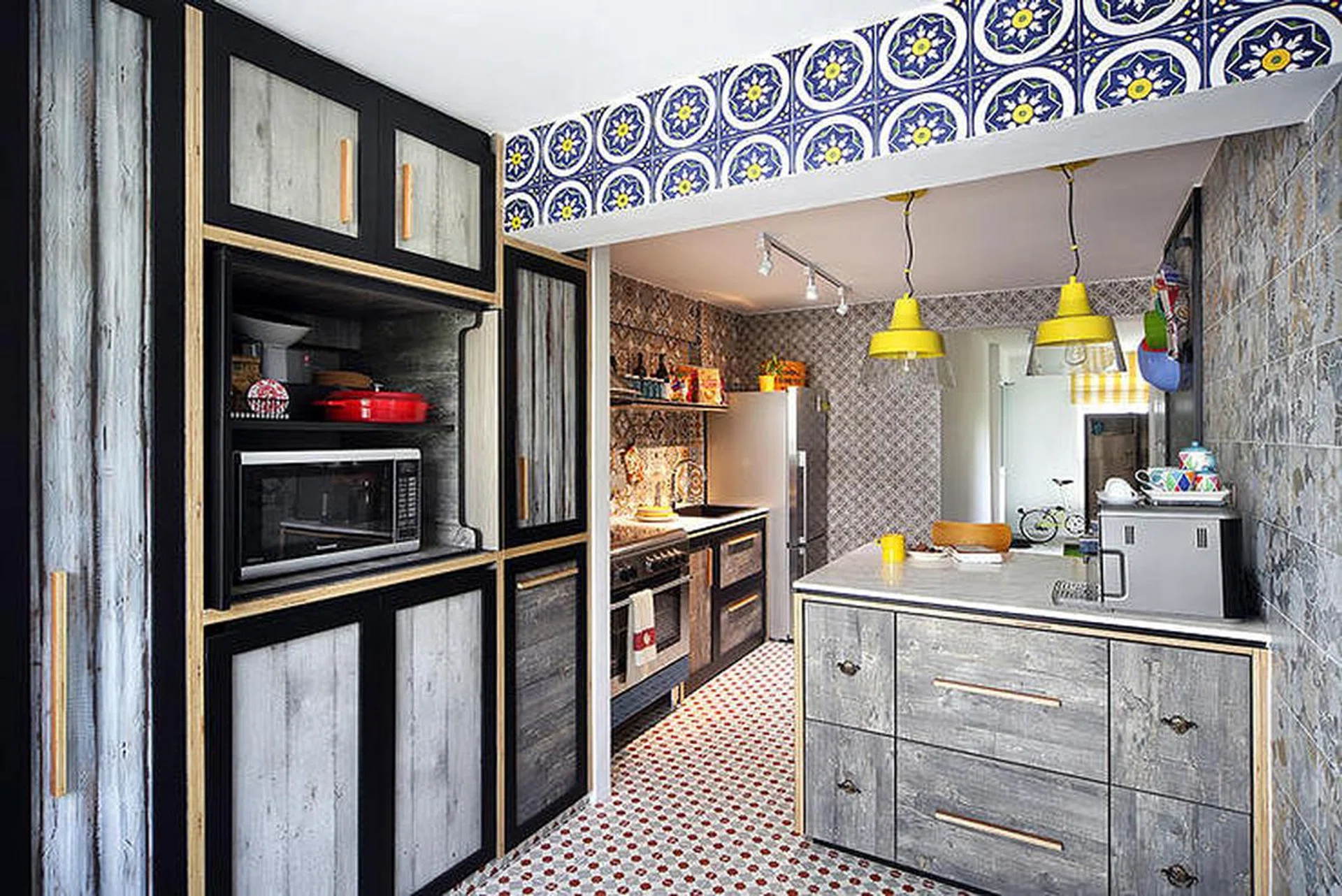 House Tour: Open-concept HDB flat with patterned tiles - Home & Decor ...