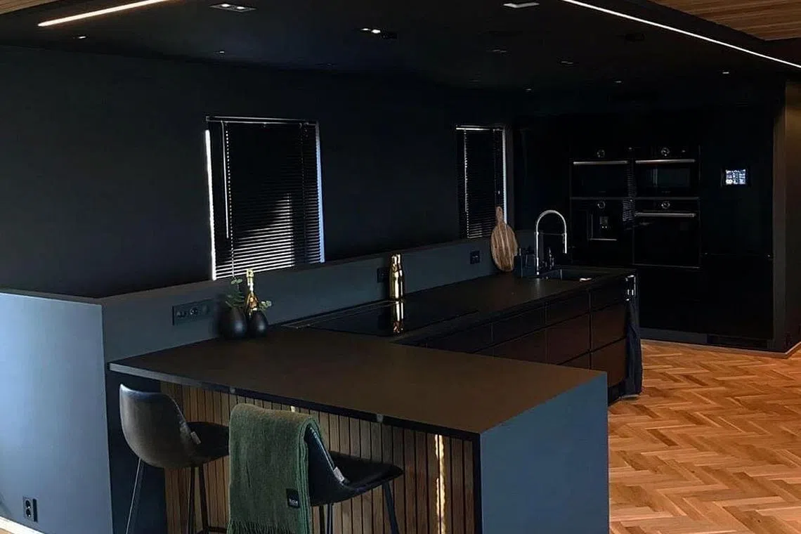 All black interiors make for an ultra modern condo apartment | ID Seen ...