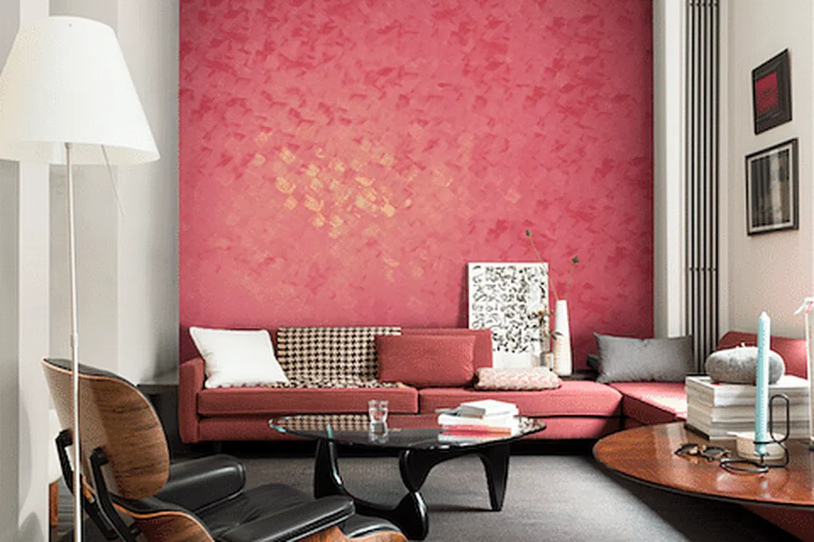 Feature wall design: Special effects paint creates eye-catching designs ...