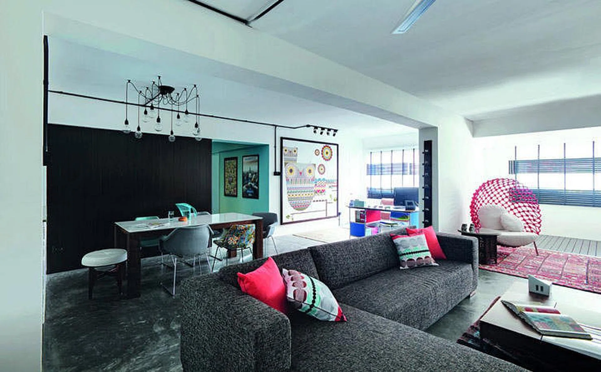 This modern retro HDB flat with bold colours is absolutely delightful ...