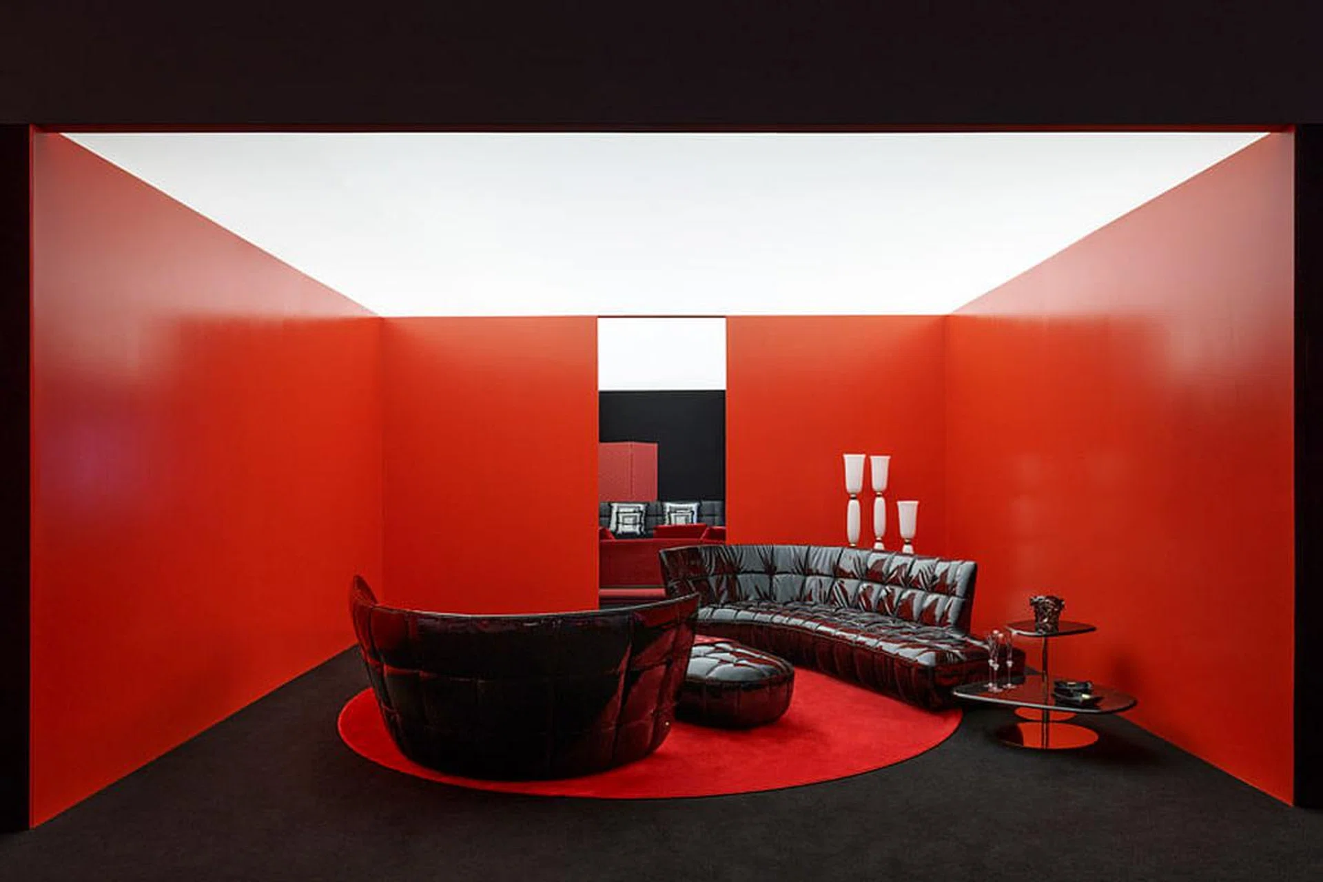 50 shades of red at Versace Home's Milan Design Week 2022 presentation ...