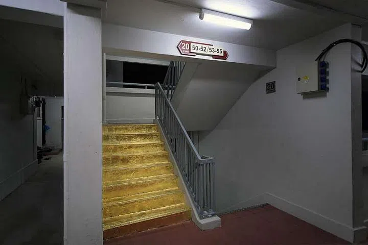 The staircase in this HDB block has been covered in gold - Home & Decor ...