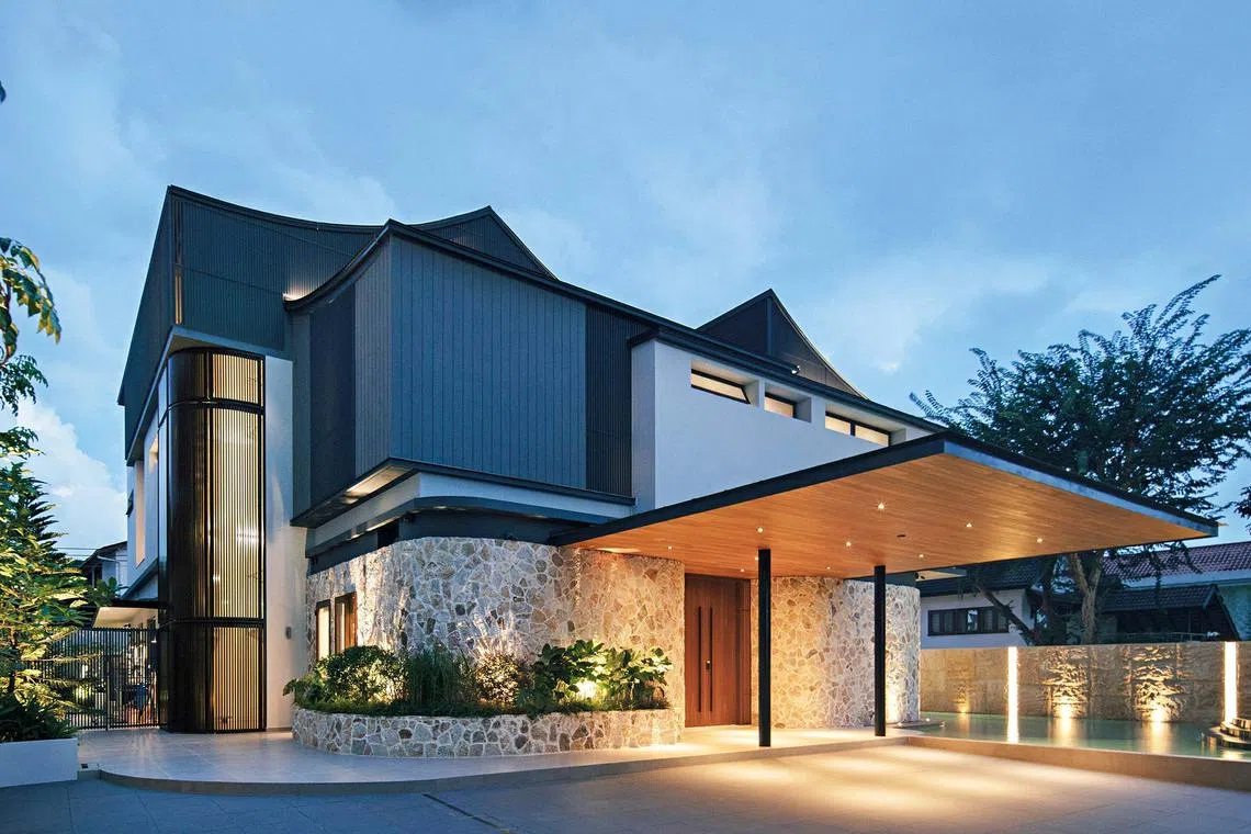 A detached house at Jalan Senandong was rebuilt to feng shui principles ...