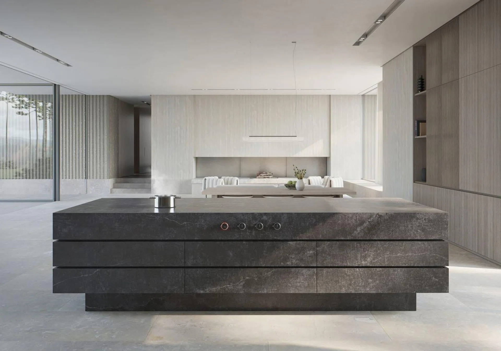 Luxury meets innovation: Induction cooktop vanishes into countertop ...