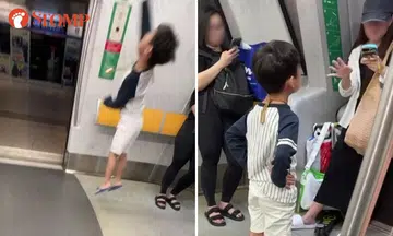 Boy runs and jumps around MRT train for over 10 minutes while mum is ...