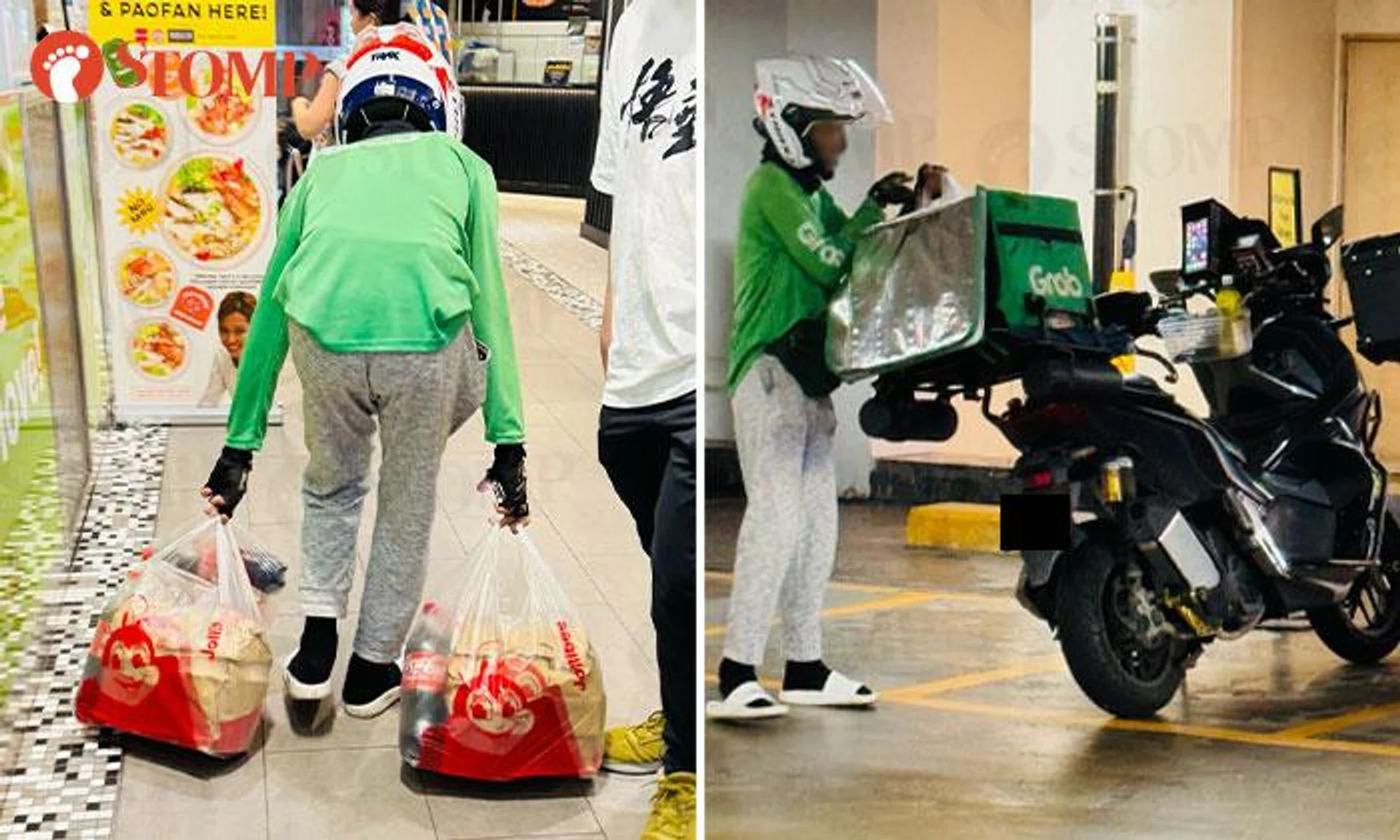 Grab delivery rider suspended after dragging bags of Jollibee meals ...