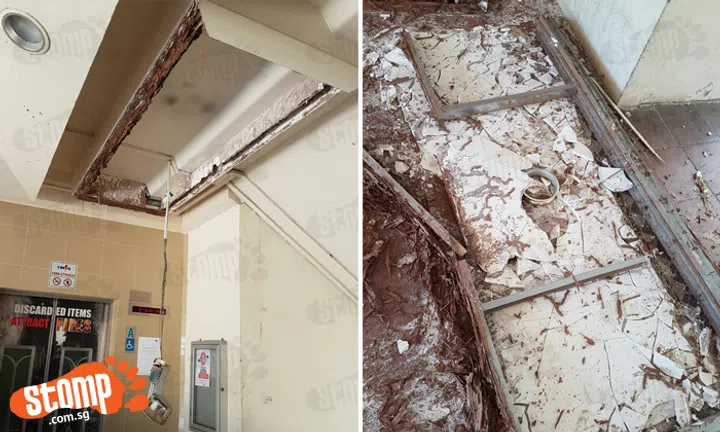 False ceiling at Tampines void deck collapses: Imagine if someone had ...