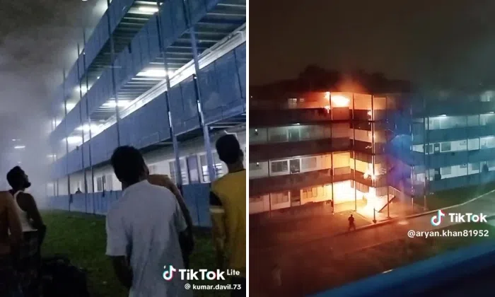 Fire breaks out at Punggol workers' dormitory in early morning | STOMP