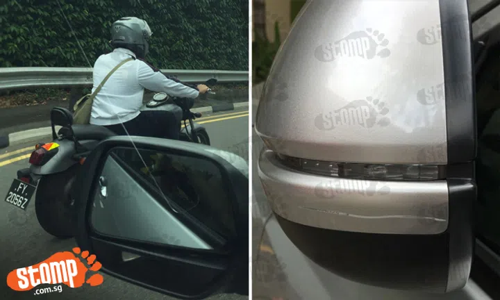 Biker hits Stomper's side mirror -- then simply rides off like 'king of ...