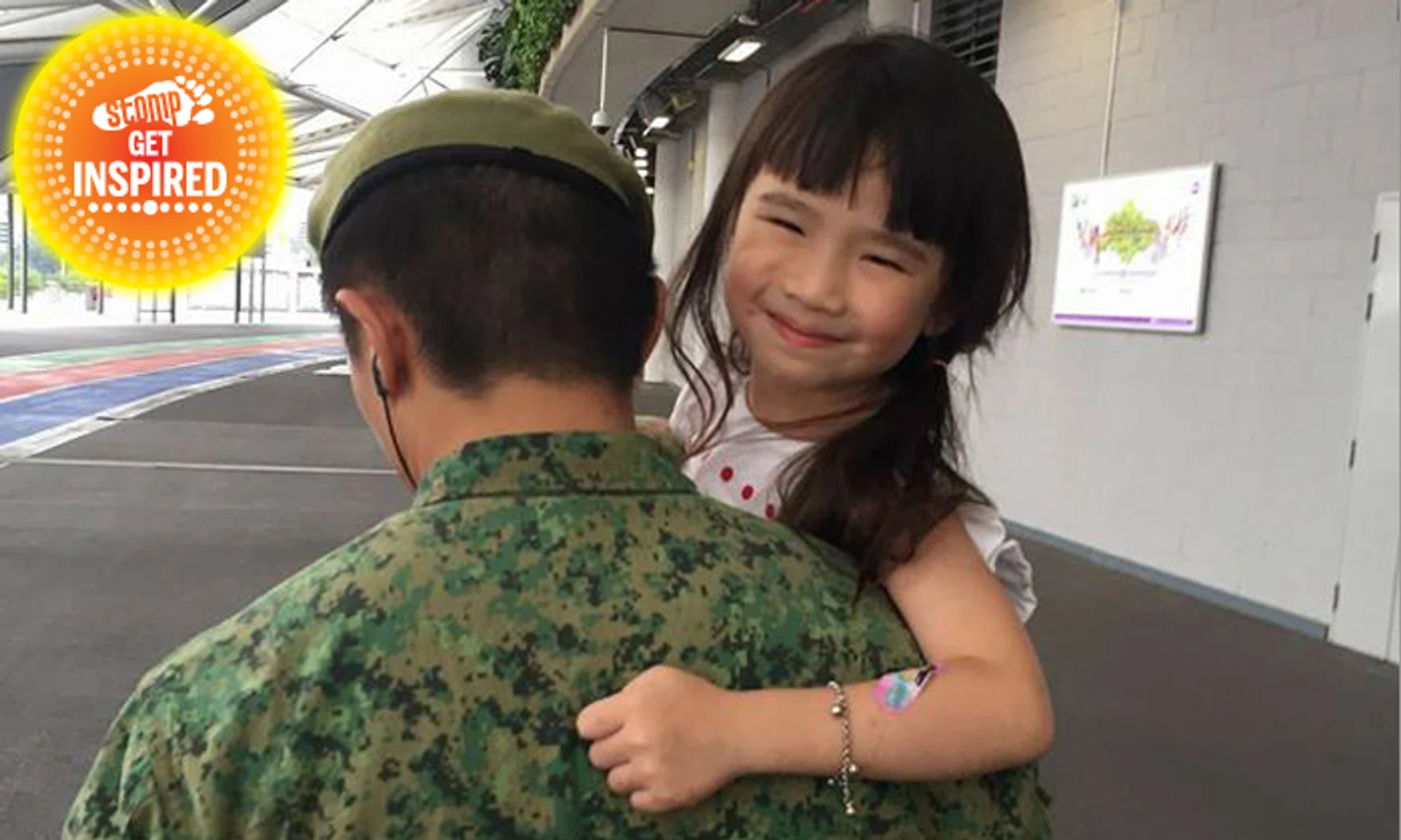 Kudos to awesome soldier for helping mum carry her little girl so that ...
