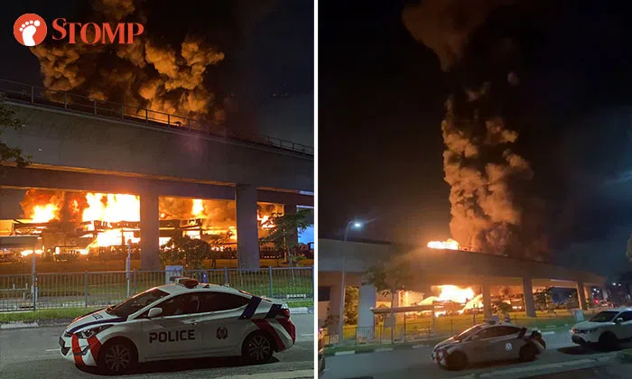 Fire the size of football field breaks out in Tuas industrial building ...