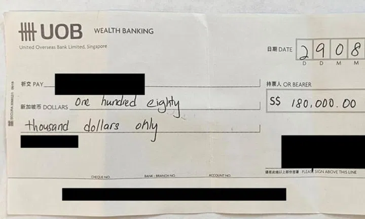 M'sian man nabbed after withdrawal request for $180k cheque at UOB in ...