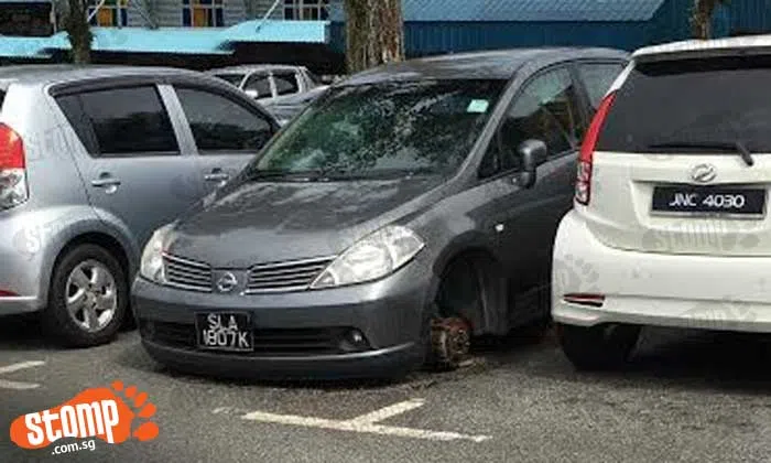 Yet another S'pore-registered car found in JB's Larkin Interchange ...
