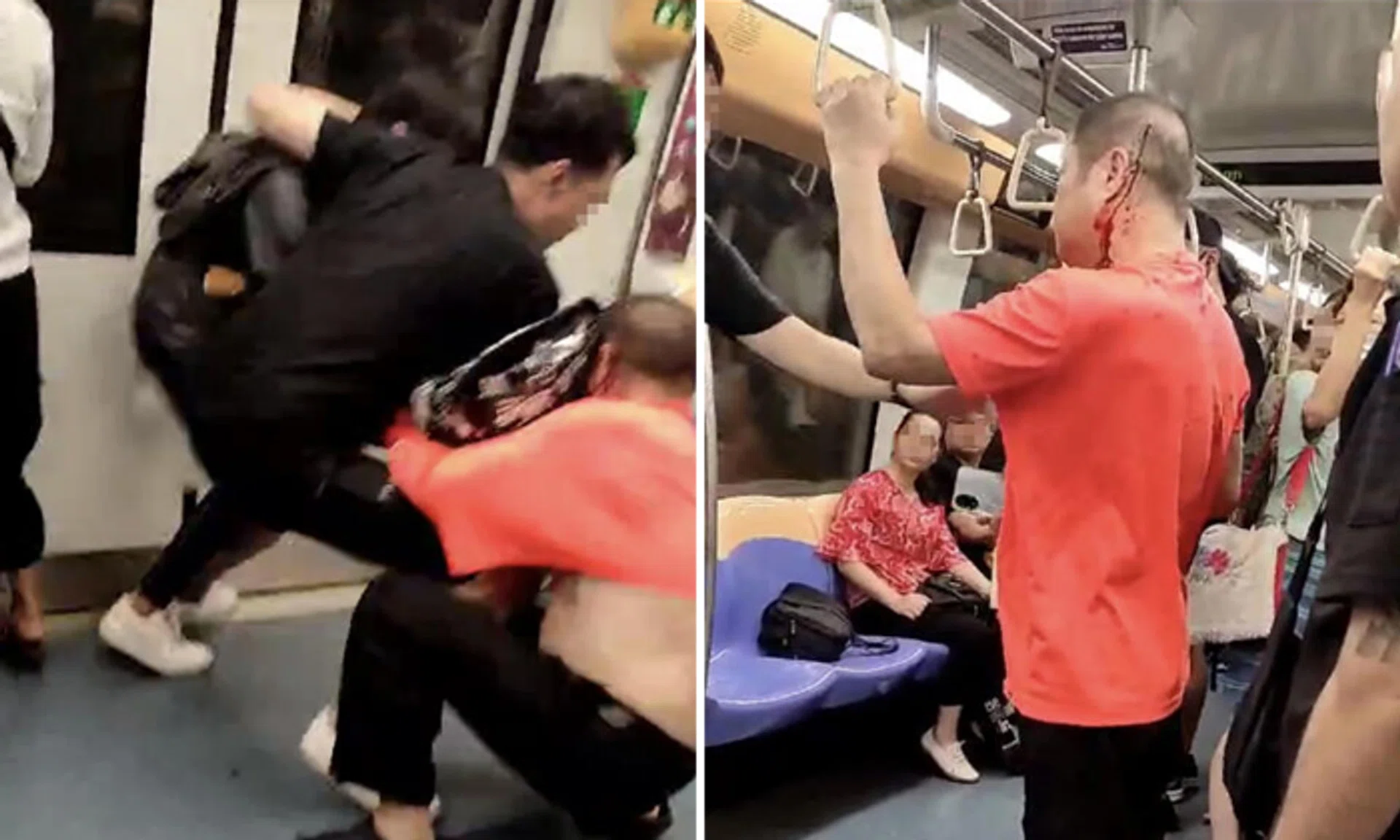 Man left bleeding after 'sudden' fight on MRT train | STOMP
