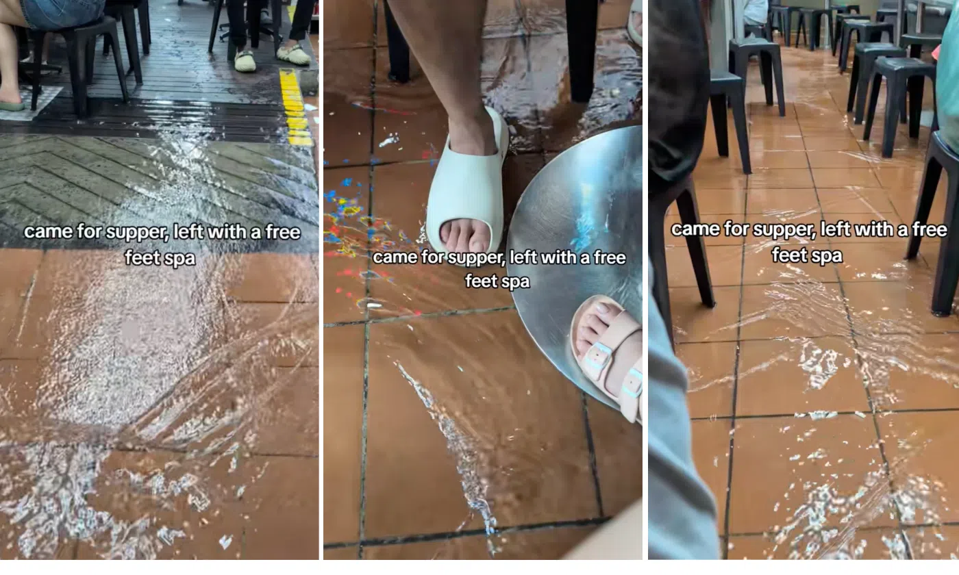 'It was just raining heavily': Video of water flowing across Kovan ...