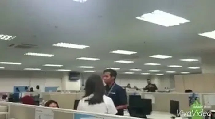 Office staff flee in horror as as wall and ceiling collapse during ...