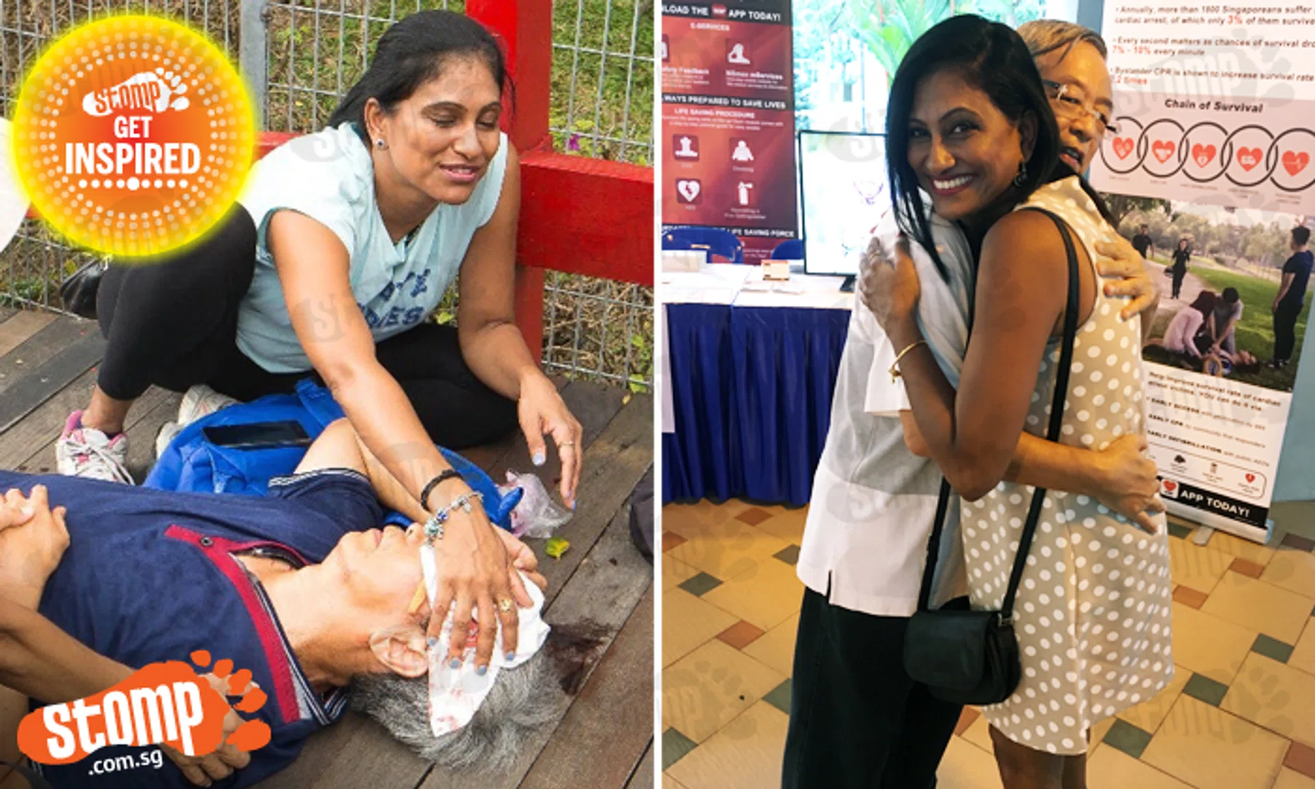 Kind woman who helped injured elderly at Chinese Garden meets him after reading his Stomp report ...