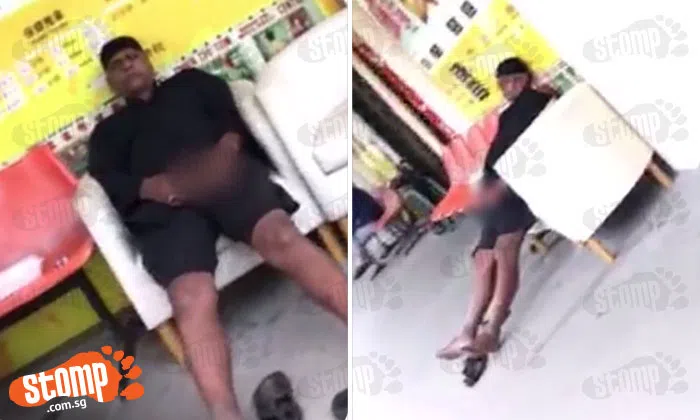 Disgusting dude flashes private parts outside shop at Redhill Block 78 ...