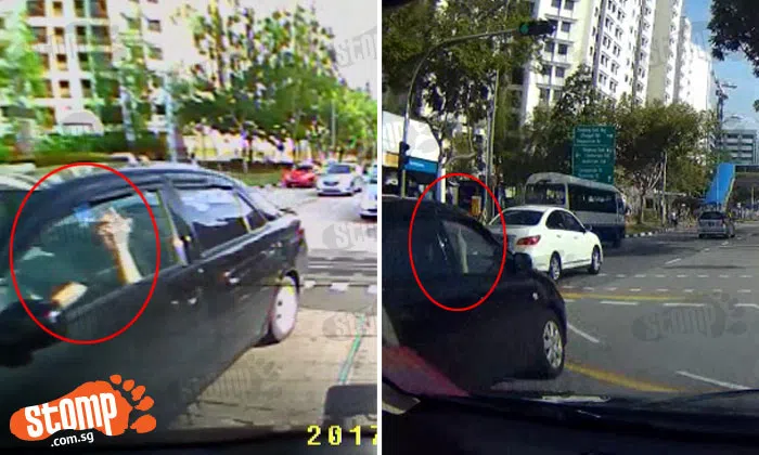 Just wait for your turn la, don't have to horn and point middle finger ...