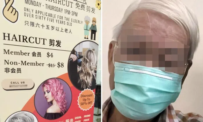 85-year-old man with white hair goes for $8 cut in AMK salon, ends up ...