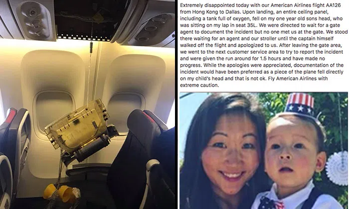 Woman alleges son, 1, was struck in head by ceiling panel that fell ...