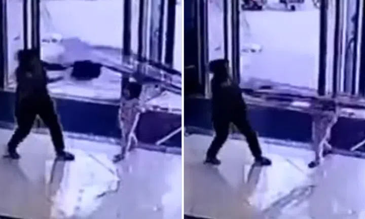 OMG! Huge glass door falls on 3-year-old girl in China -- but toddler ...
