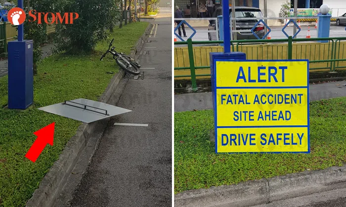Cyclist nearly tripped by fallen metal board -- that turns out be ...
