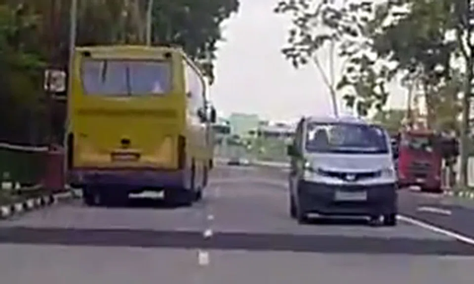 Even a bus facing him does not stop this driver from going against ...