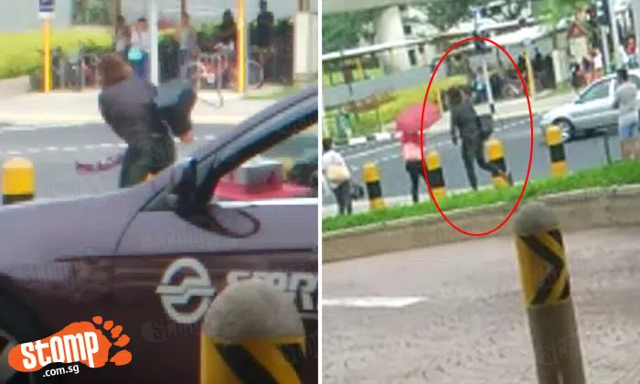 Woman walks on road and shouts car plate numbers as vehicles whizz by ...