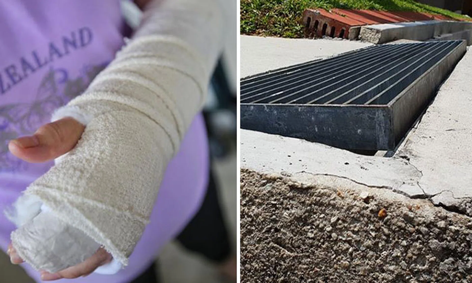 Woman suffers fractured finger after tripping on elevated drain cover ...
