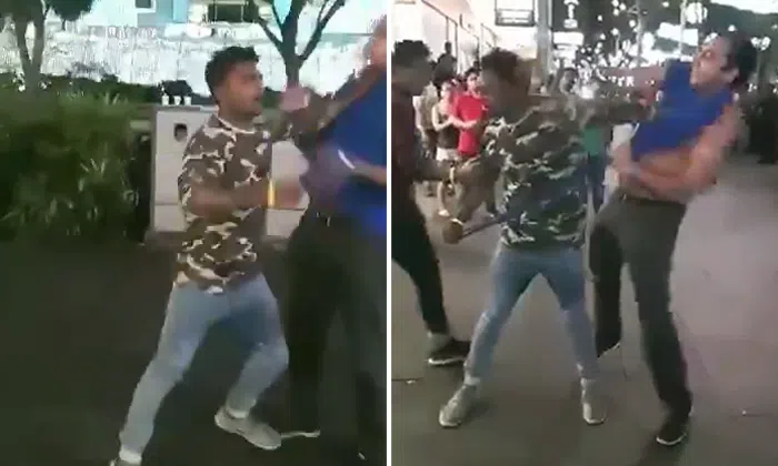 Vulgar fight outside Orchard Towers: Man challenges 2 others to "touch ...