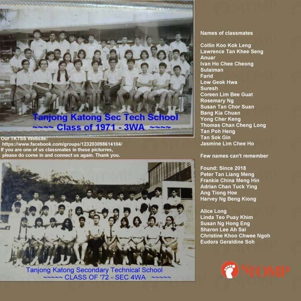 Man looking for long-lost classmates who graduated from Tanjong Katong ...