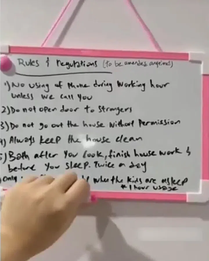 Reasonable or too much? Maid shares list of 12 rules that she has to ...