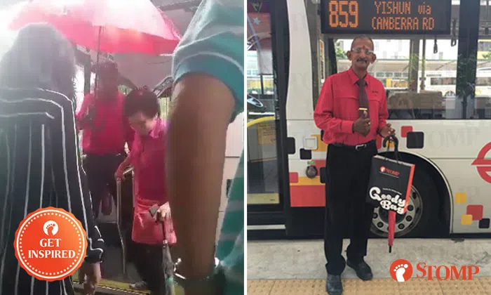 Stomp presents SMRT bus captain with Goody Bag for sheltering passengers, discovers he's done ...