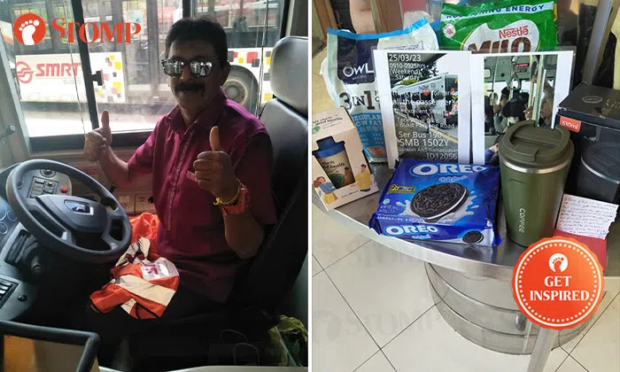 Stomper gives SMRT bus captain care pack and note to thank him for ...