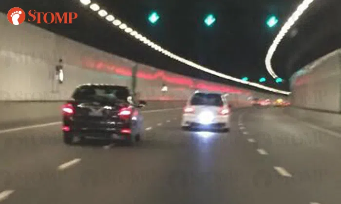 Win liao! Nobody can see this driver's licence plate with LED light on ...